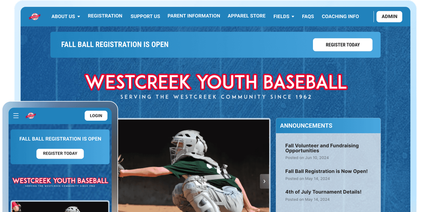 Baseball Website Builder & Registration Software | Jersey Watch