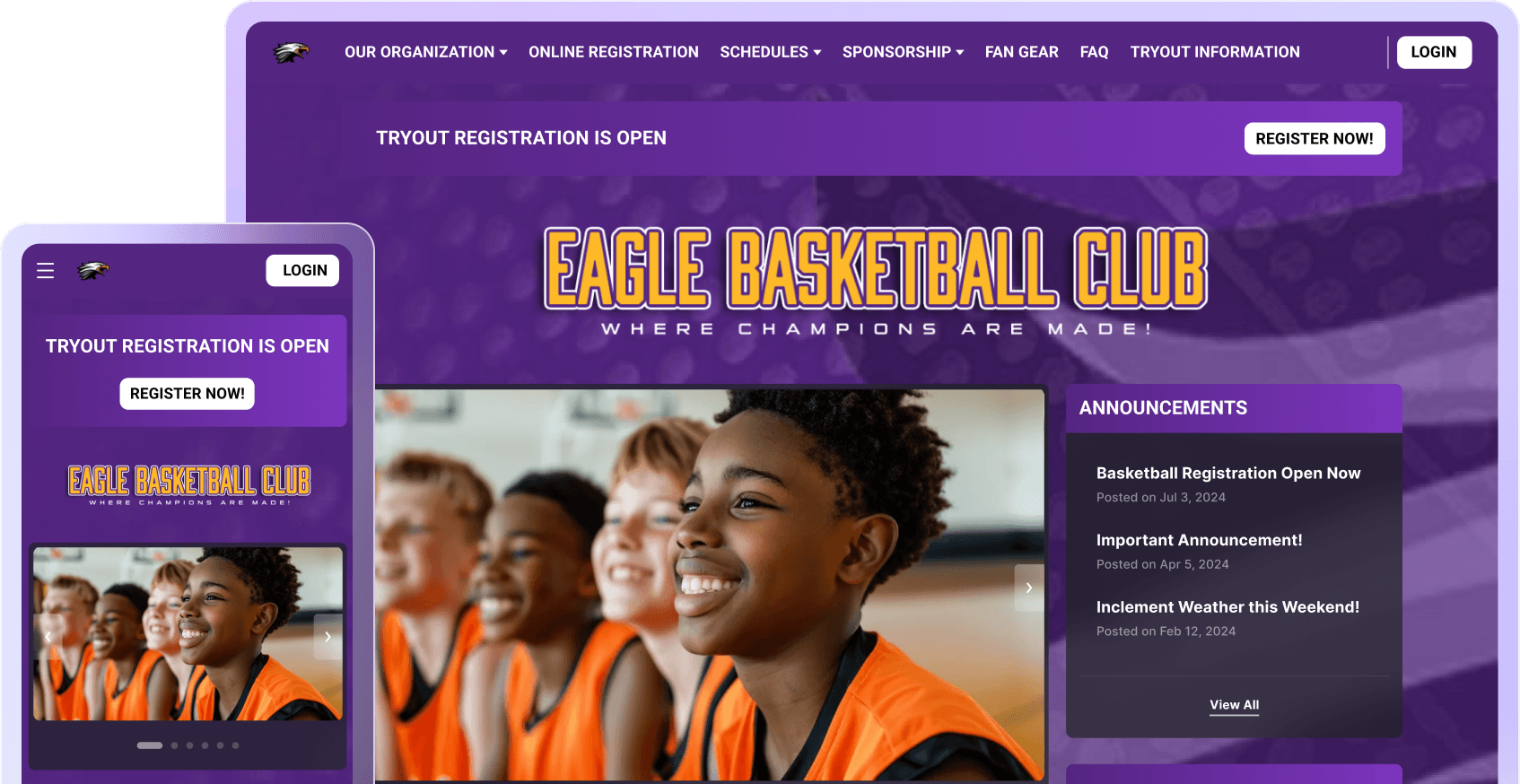 Basketball Website Builder & Registration Software | Jersey Watch